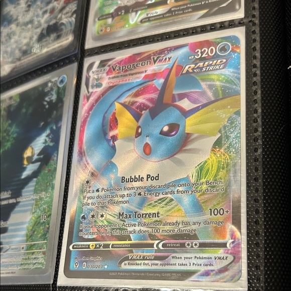 Pokemon | Toys | Pokemon Vaporeon Vmax Trading Card Blue And Yellow ...